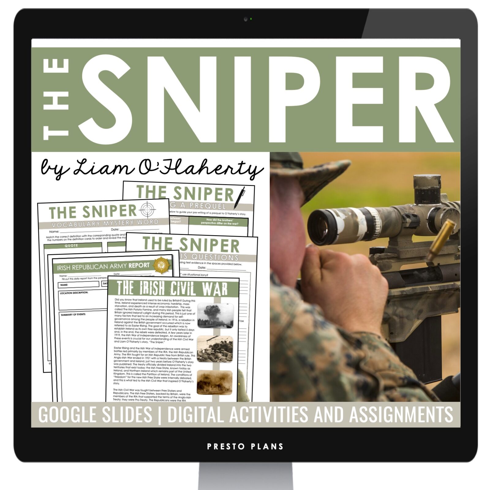 The Sniper by Liam O'Flaherty Digital Short Story Slides and ...
