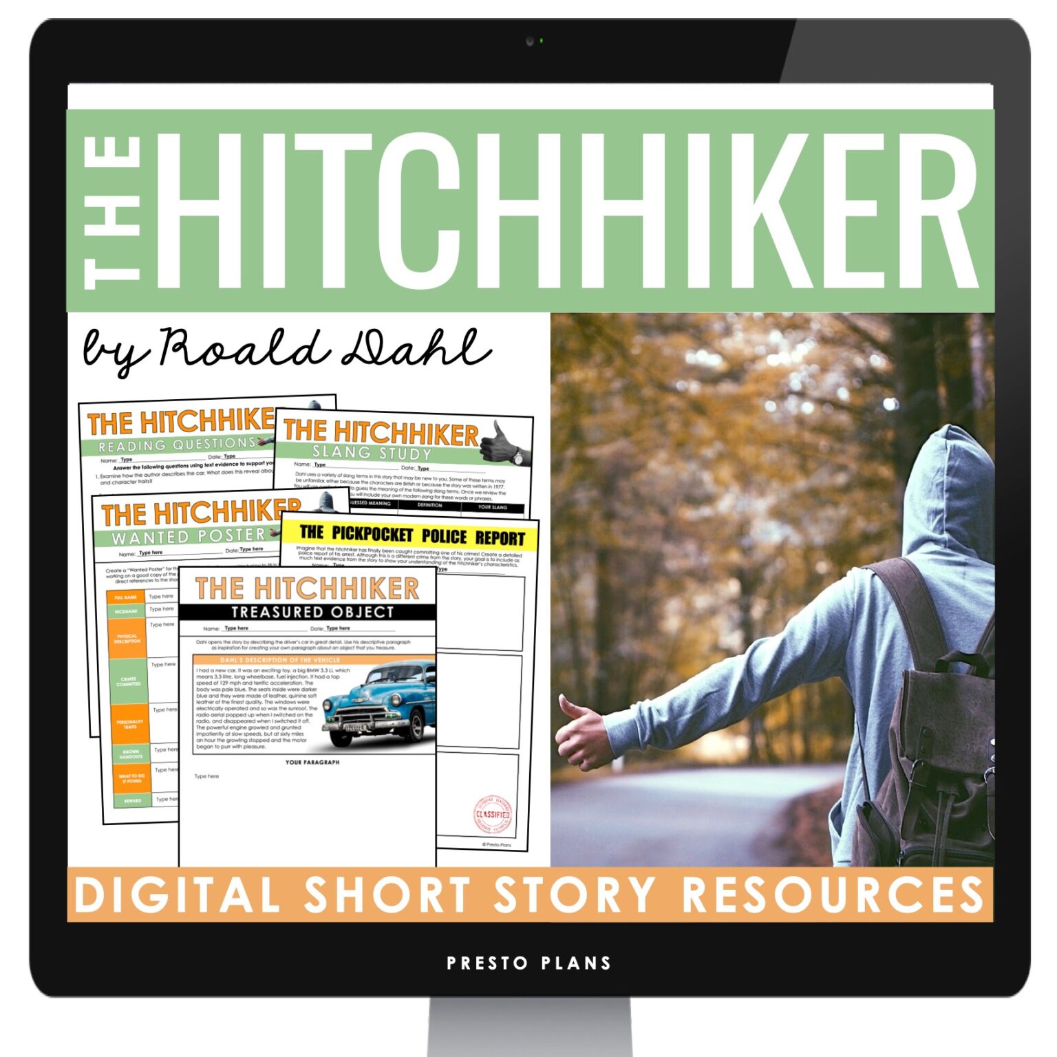 The Hitchhiker by Roald Dahl - Short Story Digital Slides and ...