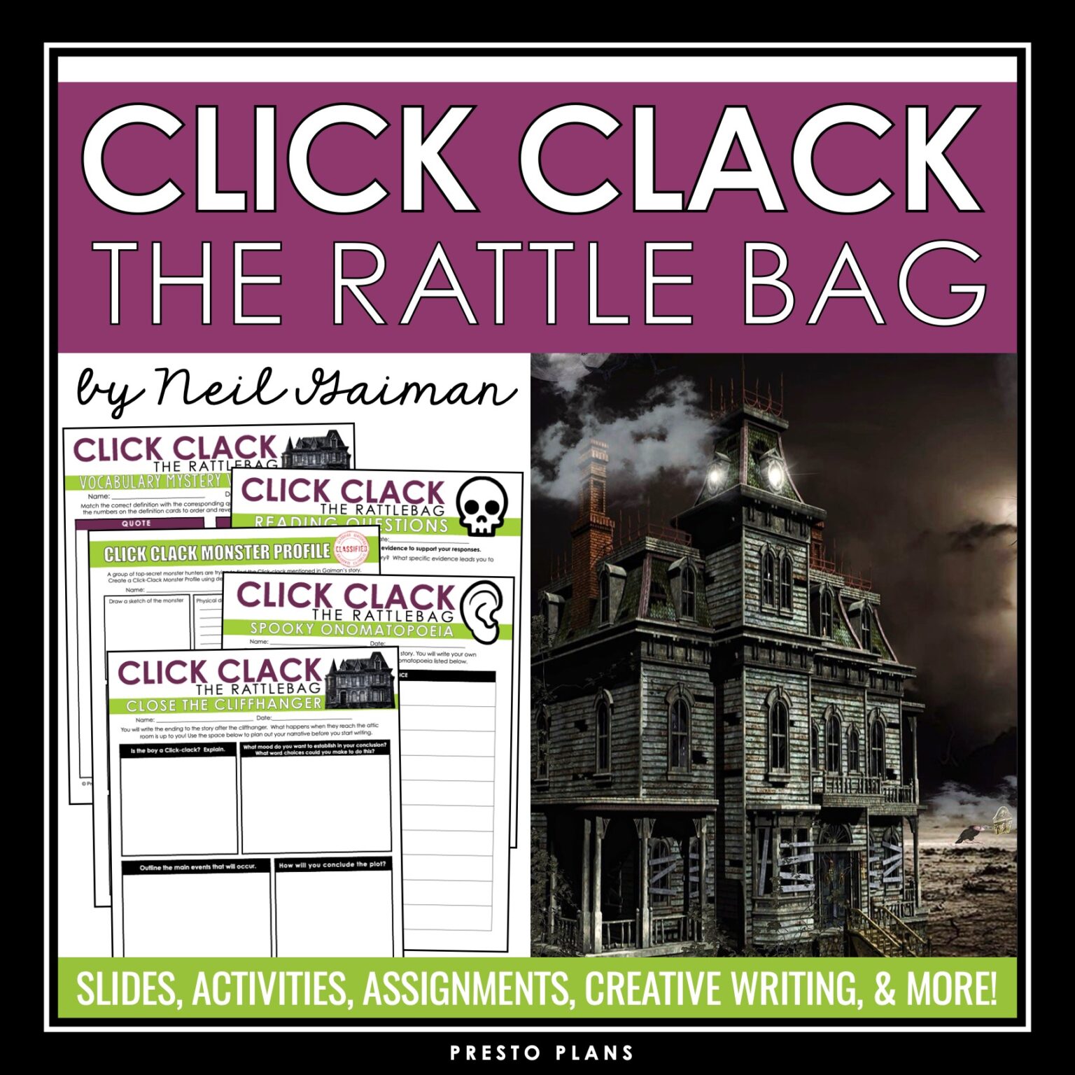 Click Clack the Rattlebag by Neil Gaiman - Short Story Unit Lesson ...