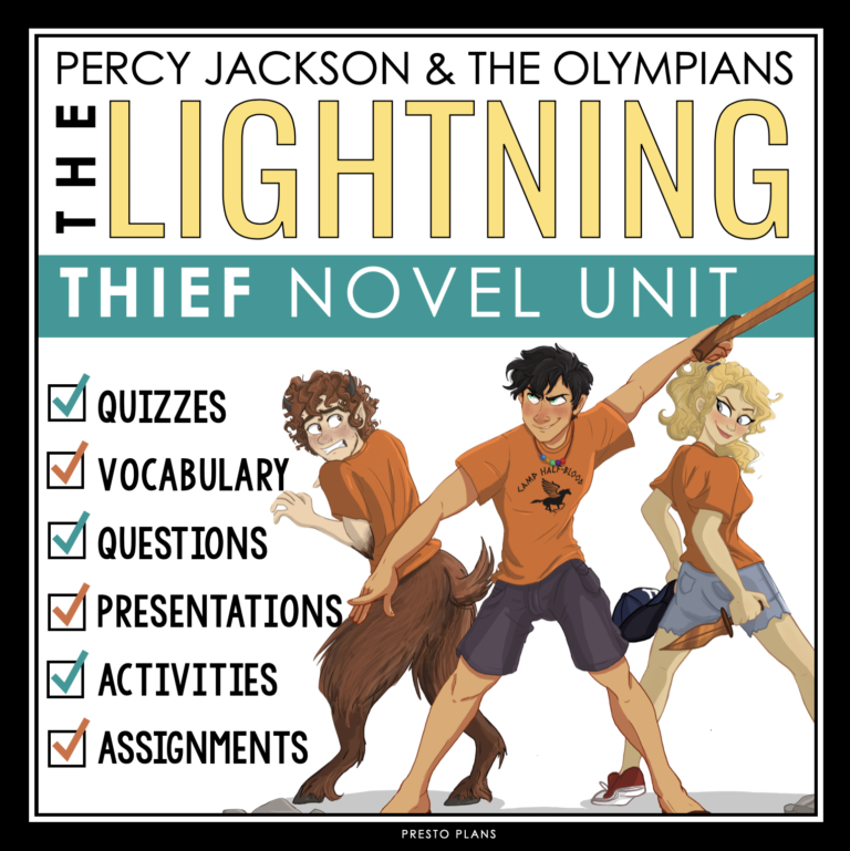 The Lightning Thief Unit Plan - Percy Jackson and the Olympians Novel ...