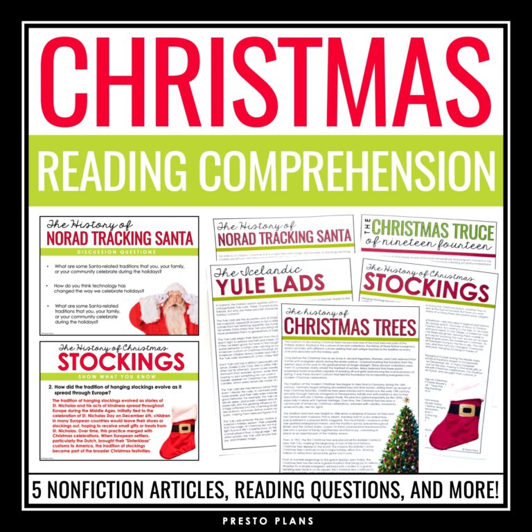 Christmas Reading Comprehension - Nonfiction Articles, Assignments, and ...