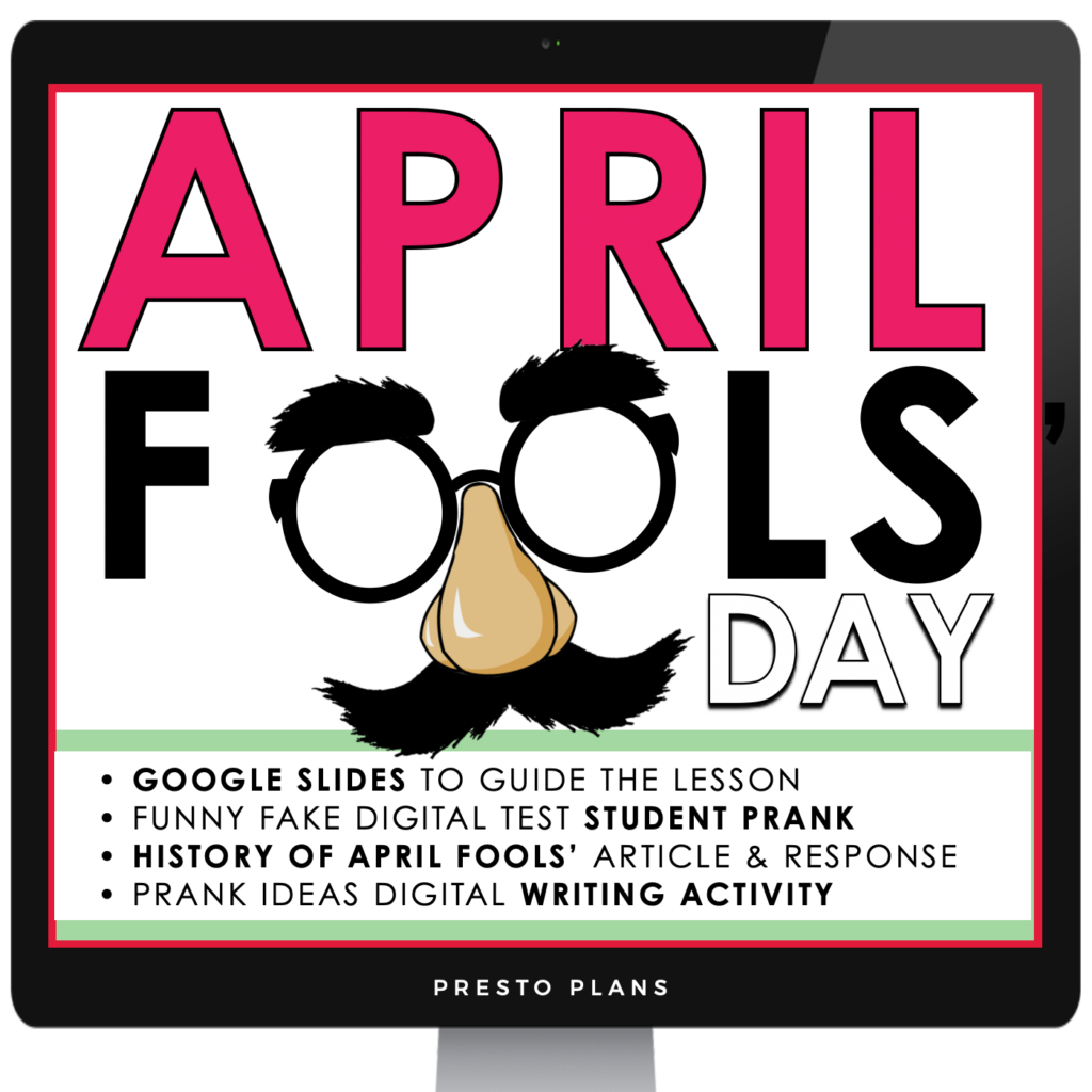 APRIL FOOLS' DAY DIGITAL ACTIVITIES NONFICTION READING, STUDENT PRANK ...
