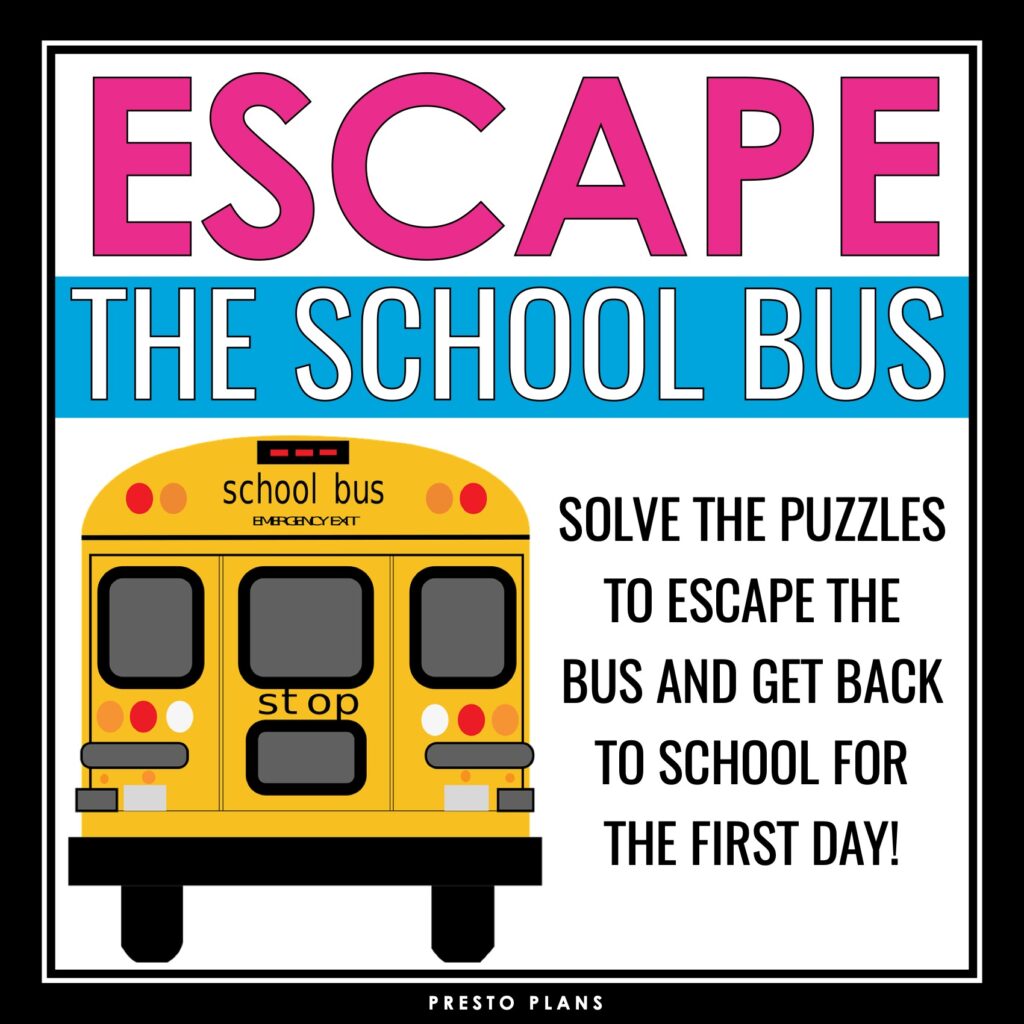 Back to School Escape Room - Escape The School Bus Team Building ...