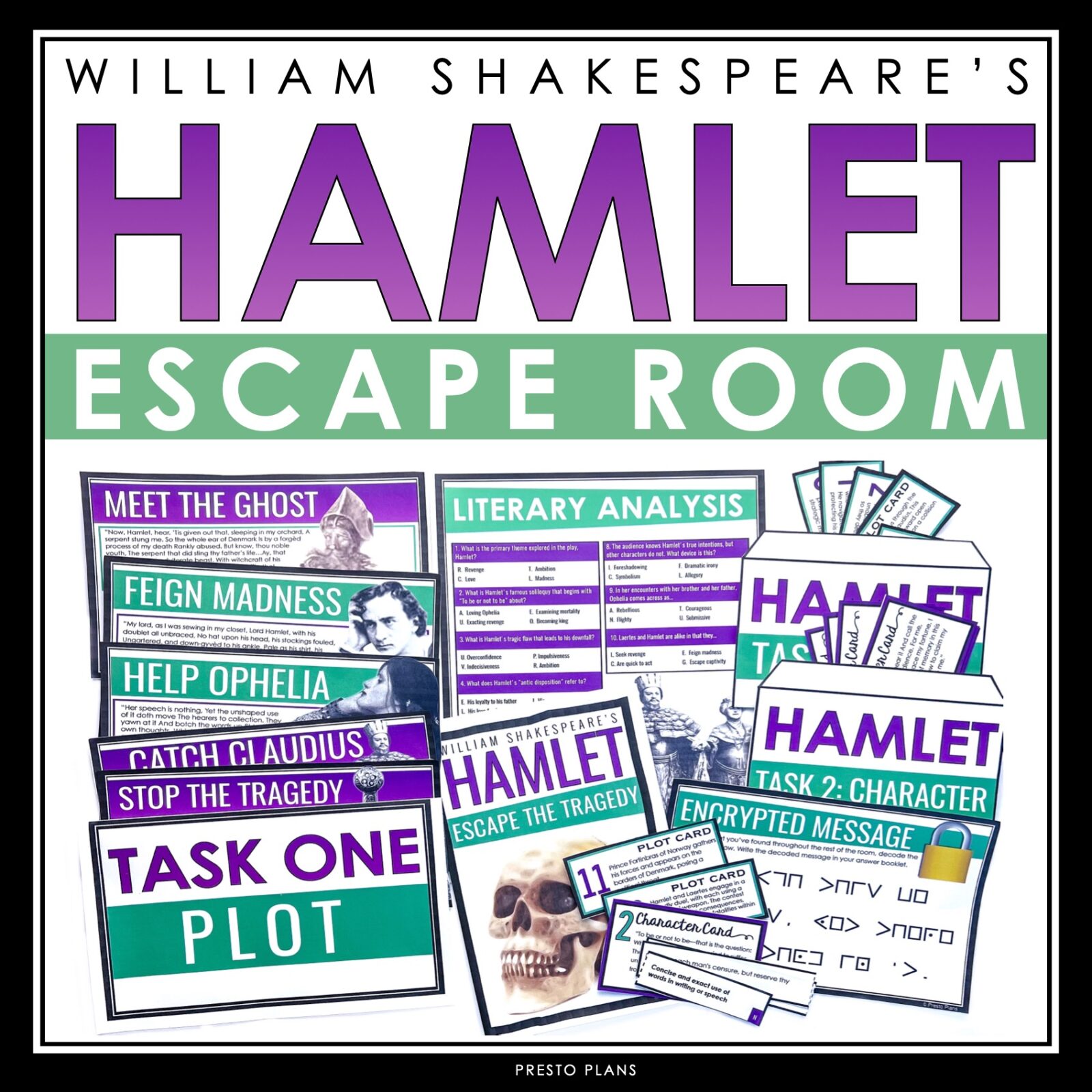 Hamlet Escape Room Drama Activity - Breakout Review for Shakespeare's ...