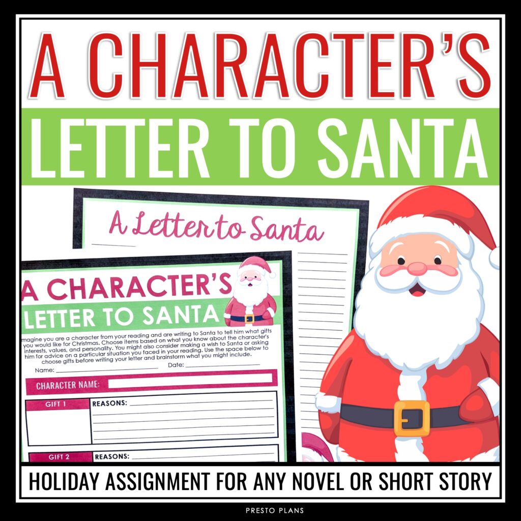 Christmas Writing Assignment for Novel or Short Story - Character Santa ...