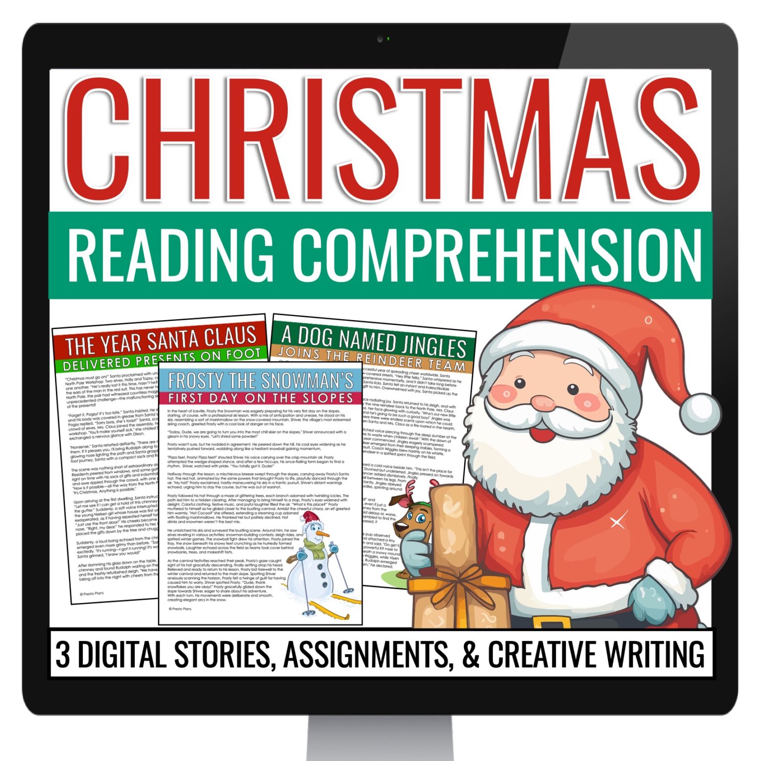 Christmas Reading Comprehension Assignments, Stories, and Writing ...