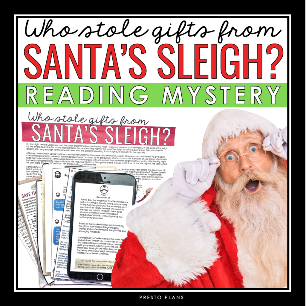 Christmas Close Reading Mystery Inference Activity - Who Stole Santa's ...