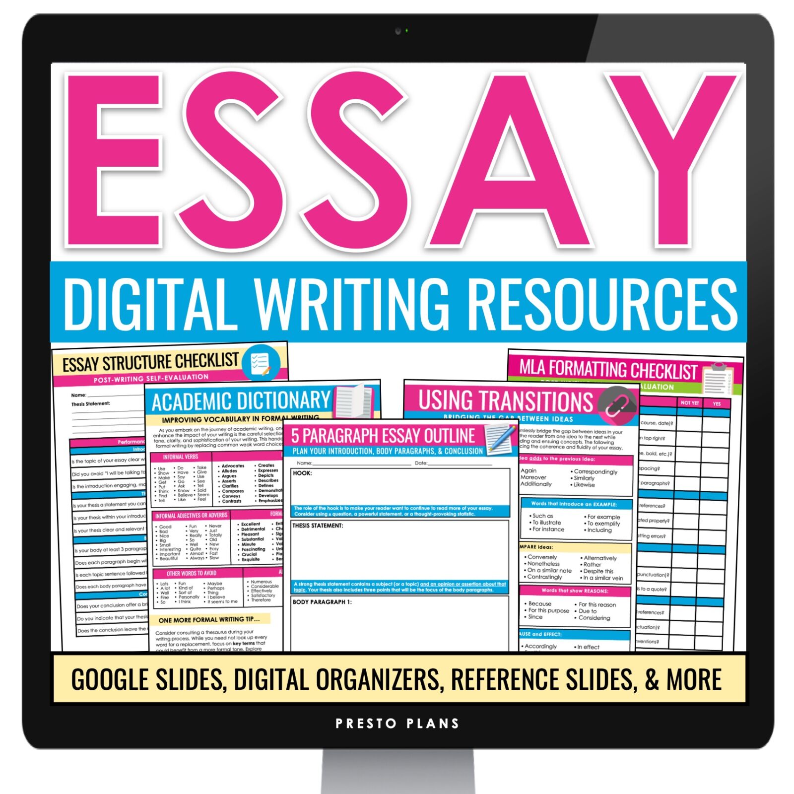Essay Writing Unit - Google Slides, Graphic Organizers & Assignments ...