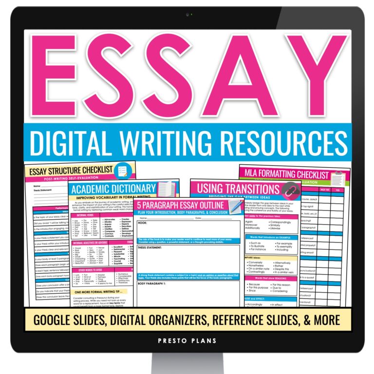 Essay Writing Unit - Google Slides, Graphic Organizers & Assignments ...