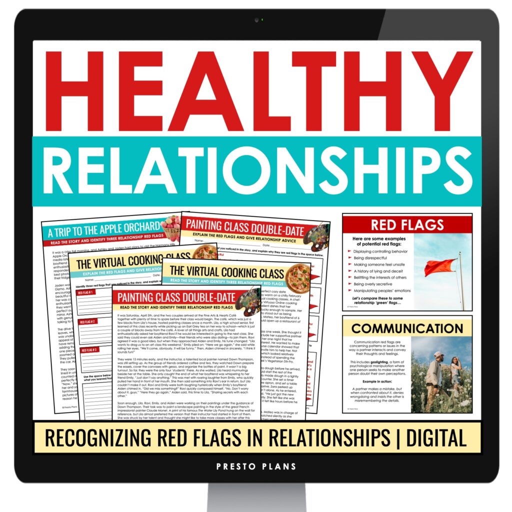 Valentine's Day Healthy Relationships SEL Lesson & Red Flags Activity ...