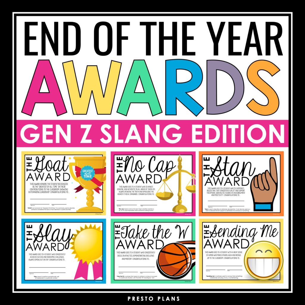 End of the Year Awards - Gen Z Slang Edition Student Awards ...