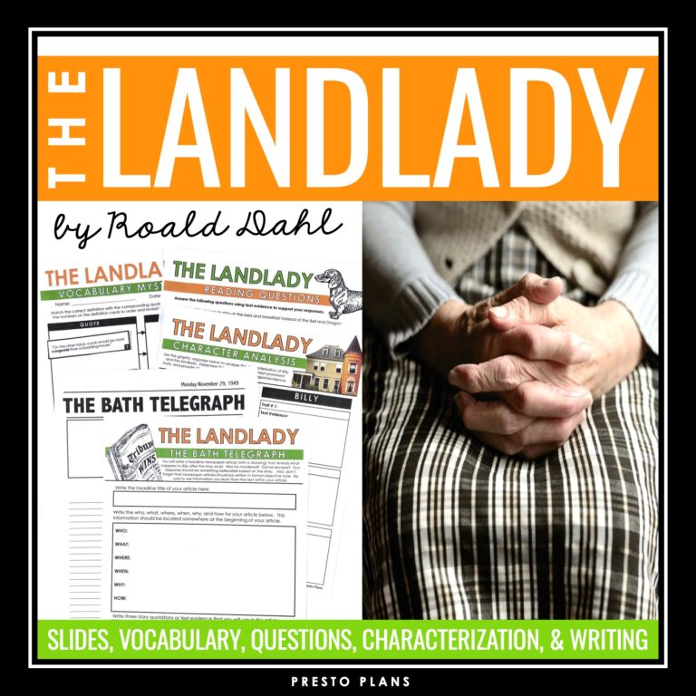 The Landlady by Roald Dahl - Short Story Unit Slides, Assignments ...