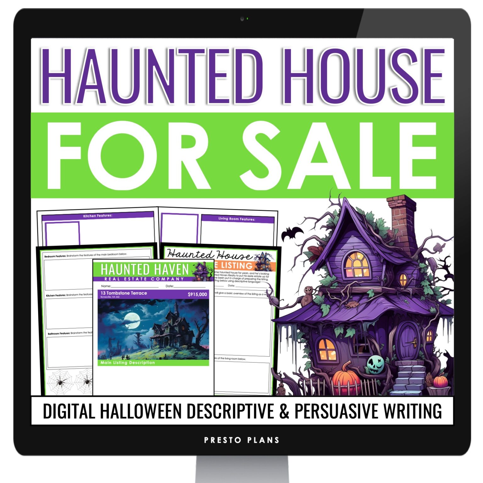 Halloween Descriptive Writing Activity Sell a Haunted House - Digital ...
