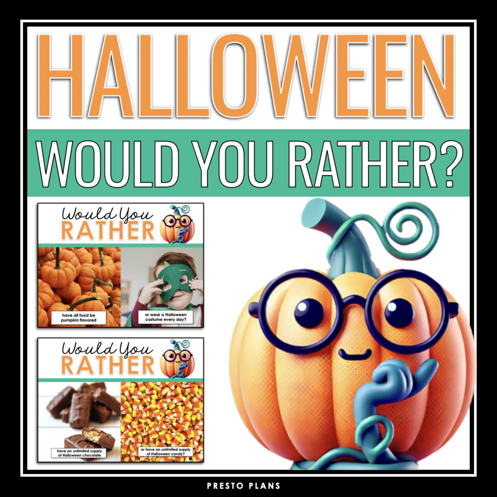 Halloween Would You Rather Questions Activity - Discussion or Writing ...
