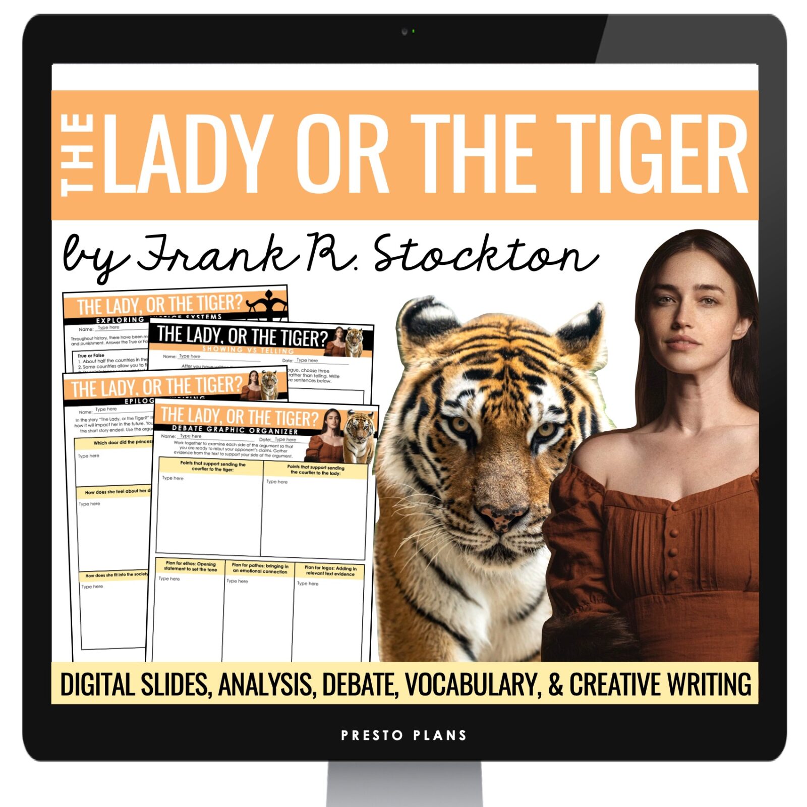 The Lady or the Tiger by Frank Stockton Digital Short Story Unit ...
