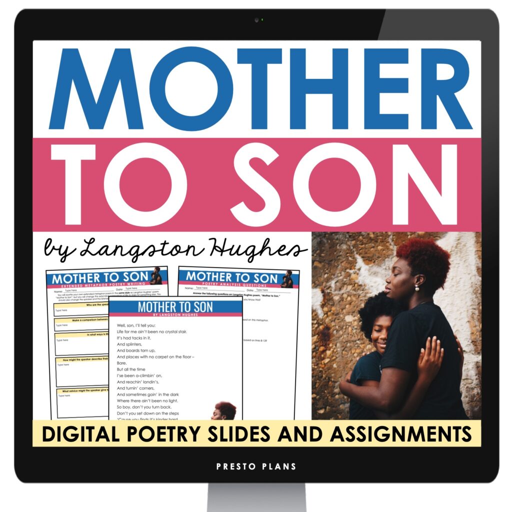 Mother to Son by Langston Hughes - Digital Poetry Slides and ...