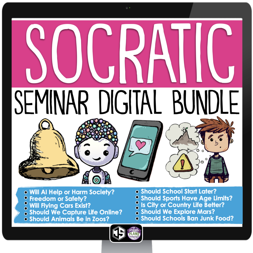 Socratic Seminar Digital Bundle - Discussion Slides, Graphic Organizers ...