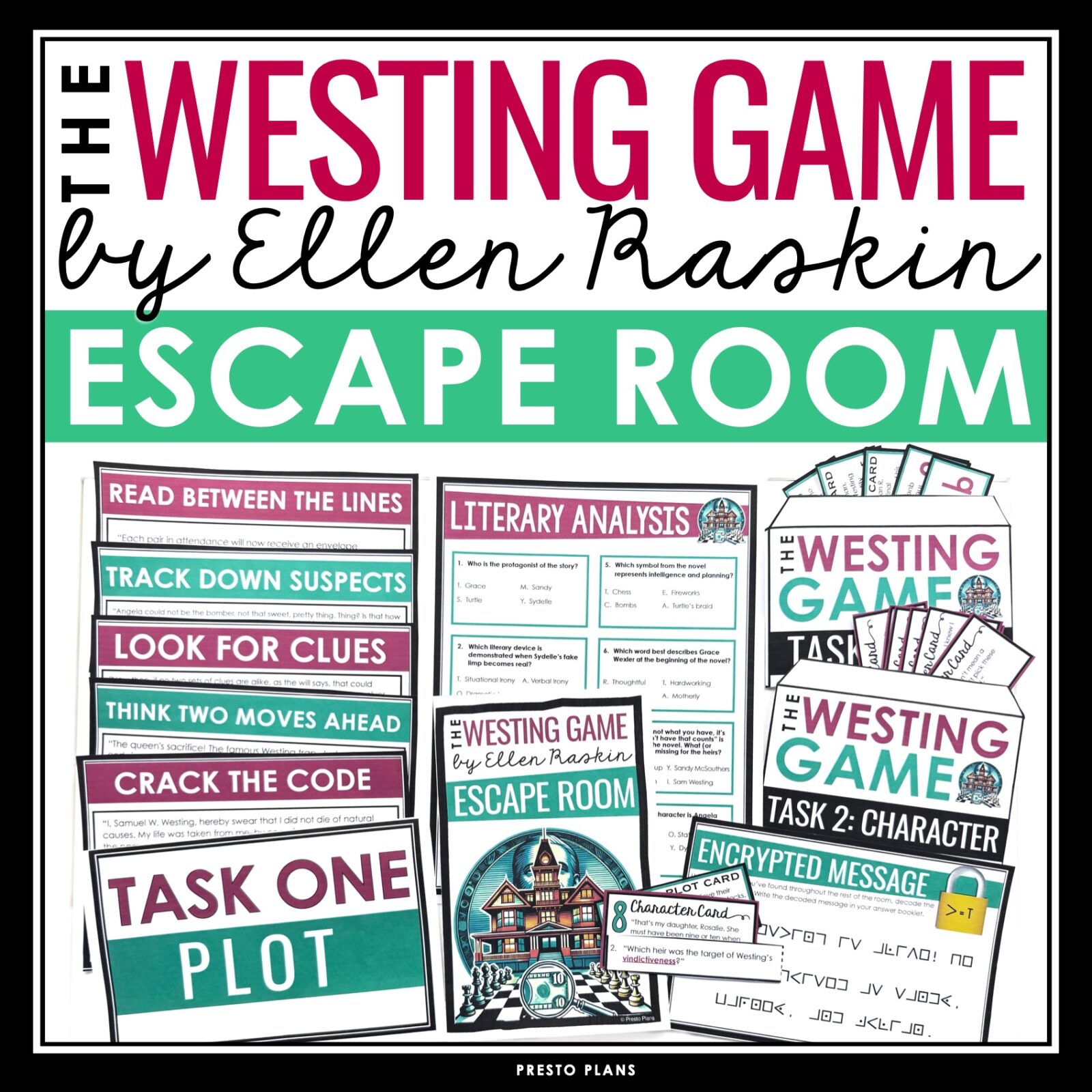 The Westing Game Escape Room Novel Activity - Breakout Review for Ellen ...