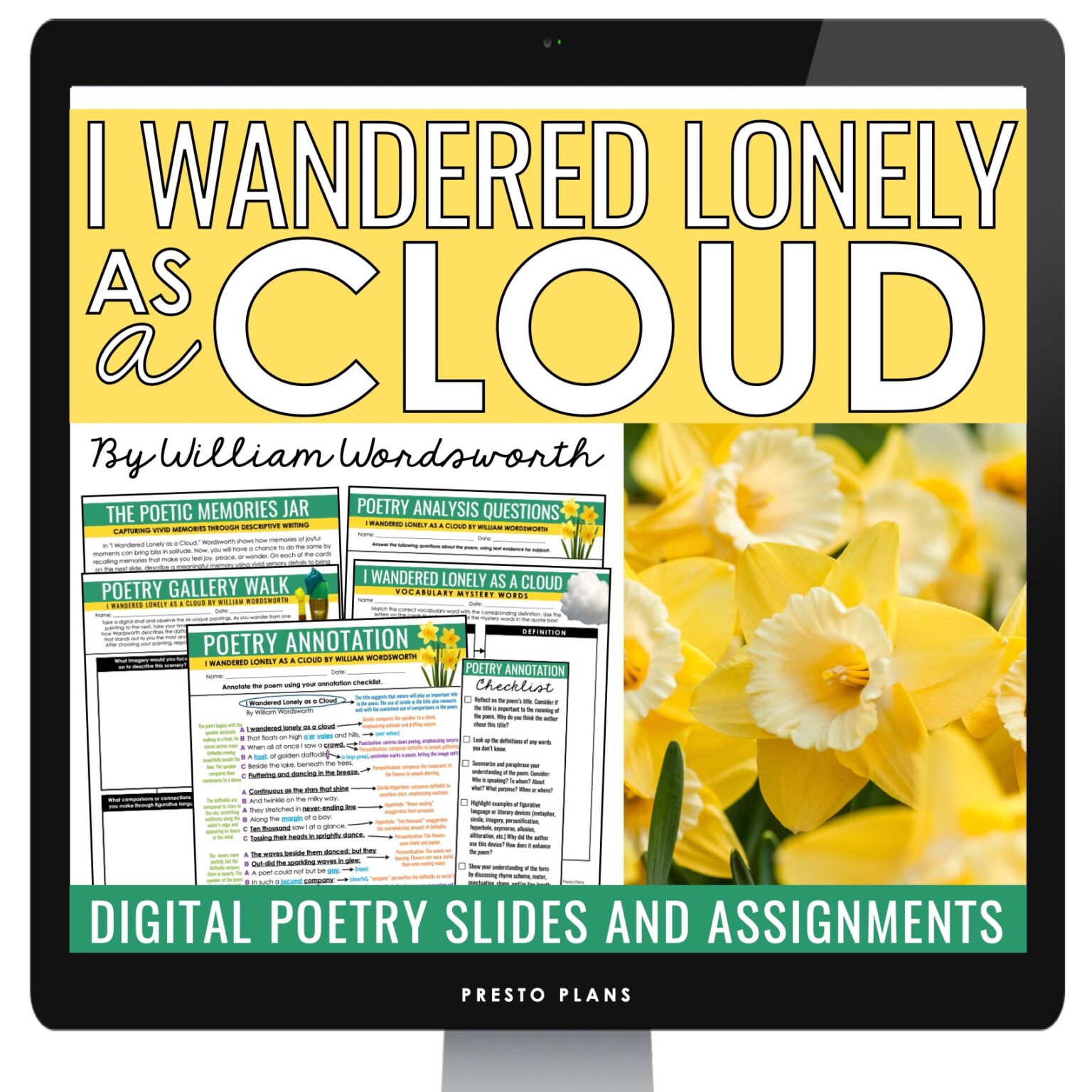 I Wandered Lonely as a Cloud by William Wordsworth Digital Poetry ...
