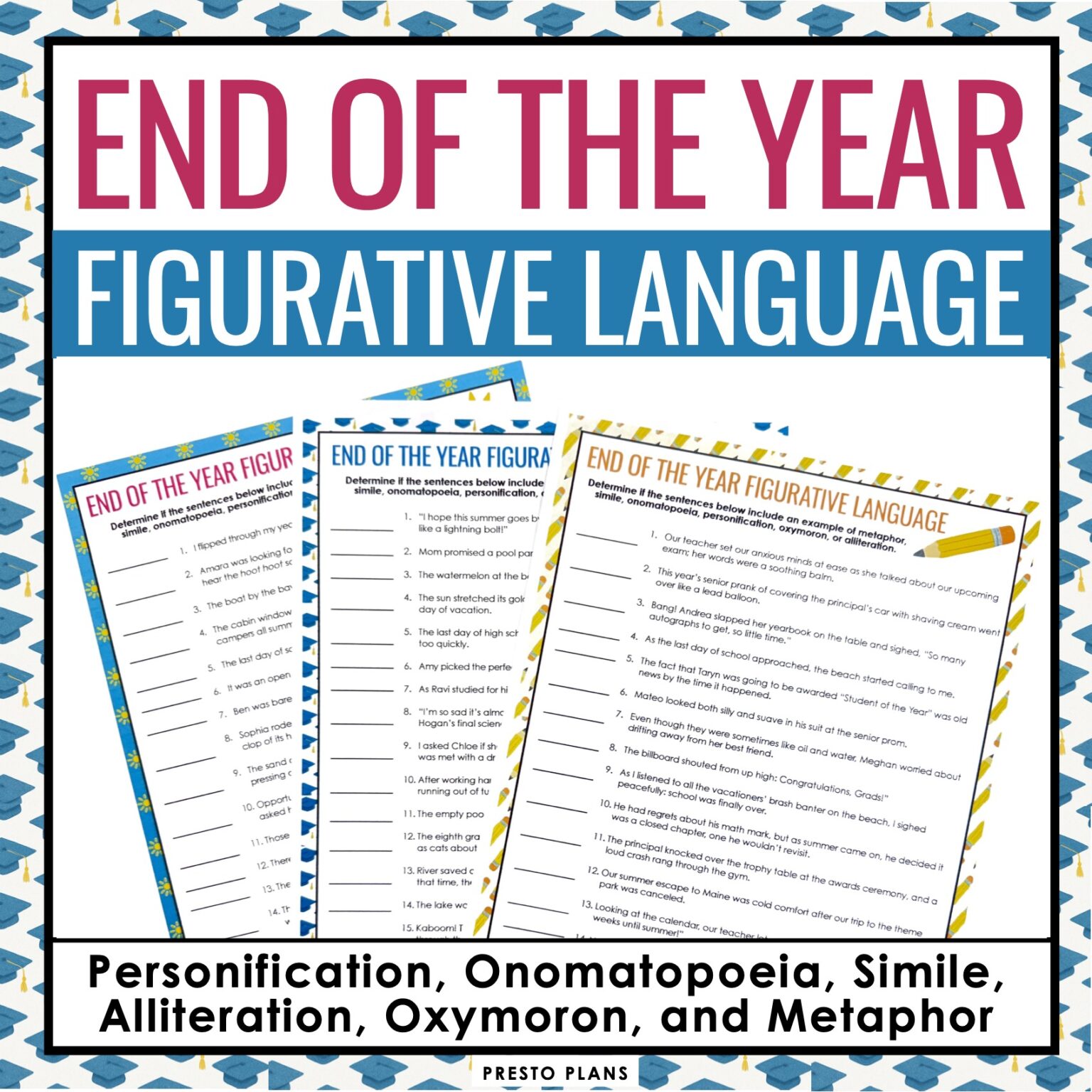 End of the Year Figurative Language Assignments - Literary Devices ...