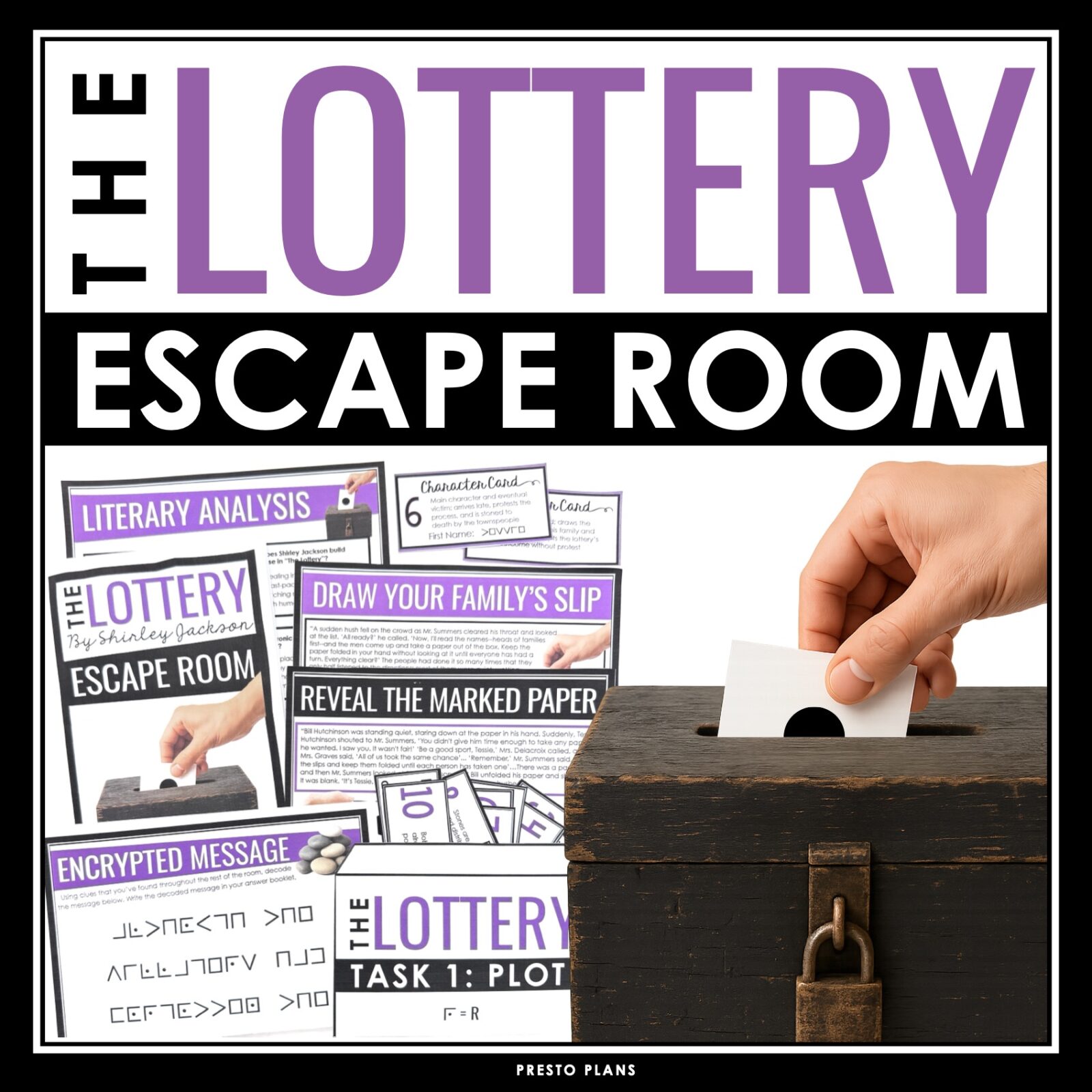 The Lottery Escape Room Activity - Breakout Game for Shirley Jackson ...