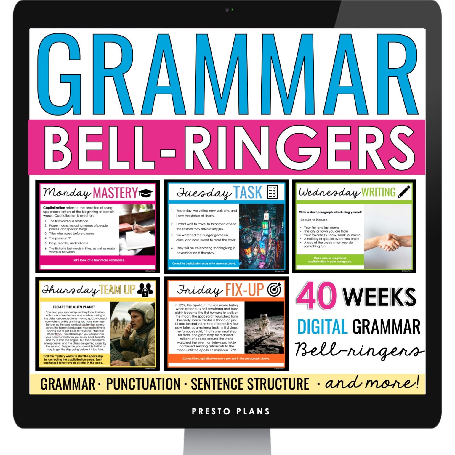 Grammar Bell-Ringers - Weekly Grammar Skills Program for Middle and ...