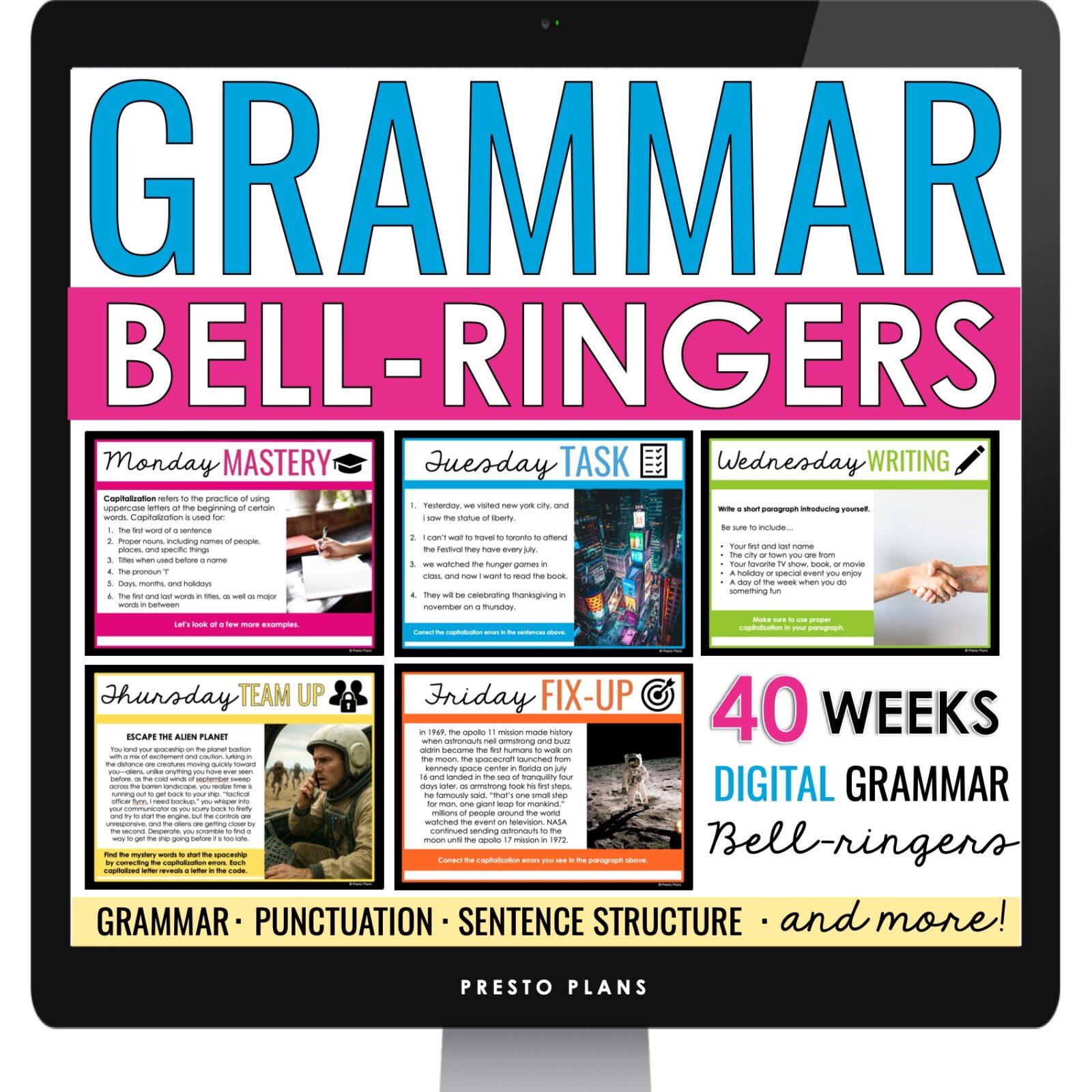 Grammar Bell-Ringers - Weekly Grammar Skills Program for Middle and ...