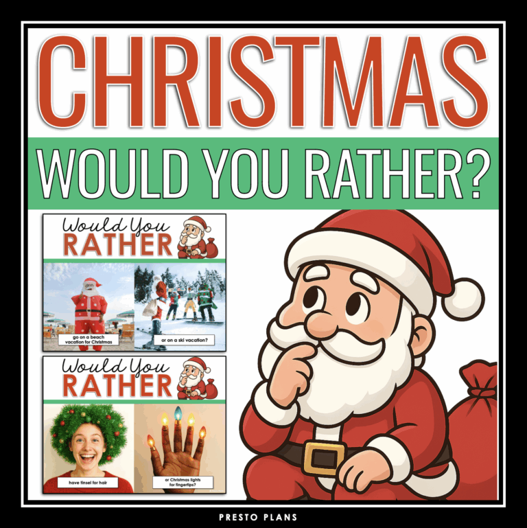 Christmas Would You Rather Questions Activity - Discussion or Writing ...
